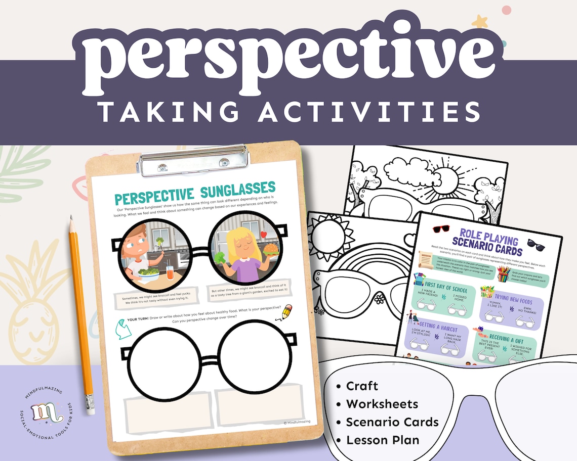 Perspective Taking Worksheets | Sunglasses Activities | Empathy ...