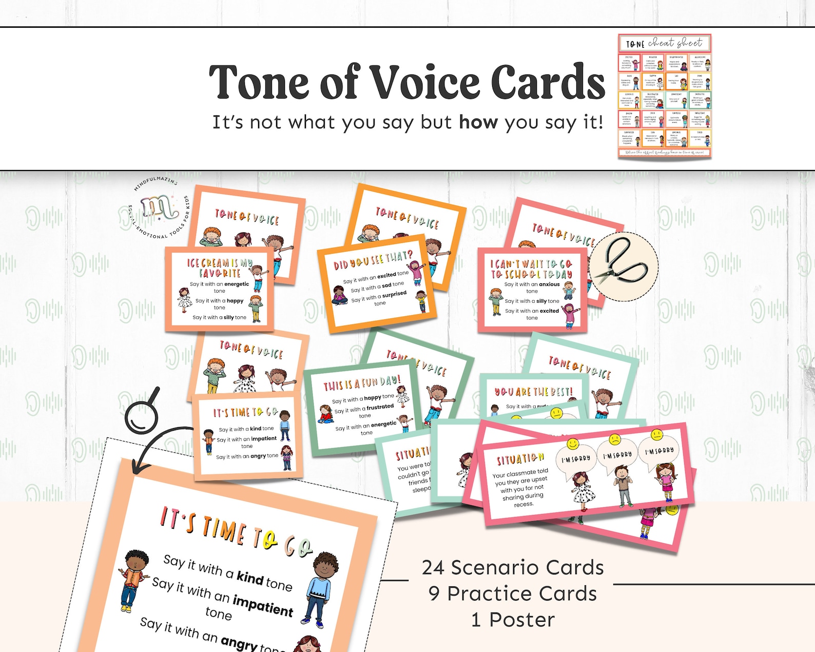 Tone of Voice Cards for Kids Tone of Voice Scenario Cards Social Skills ...