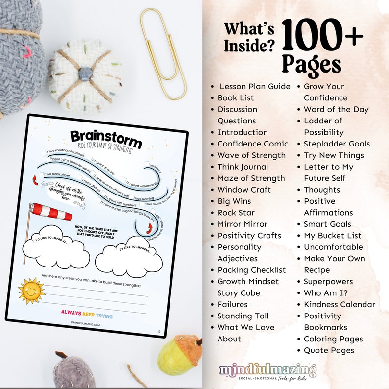 Confidence Self Esteem Printables for Kids Growth Mindset Downloadable ...