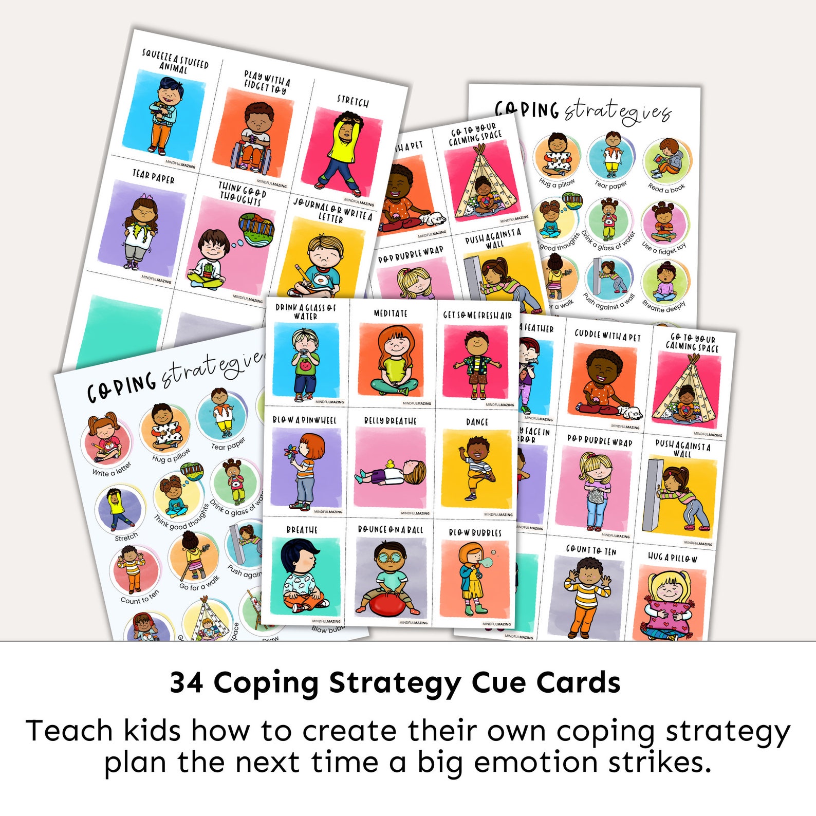Feelings Wheels Coping Strategies Poster Coping Skills Cards Feelings ...