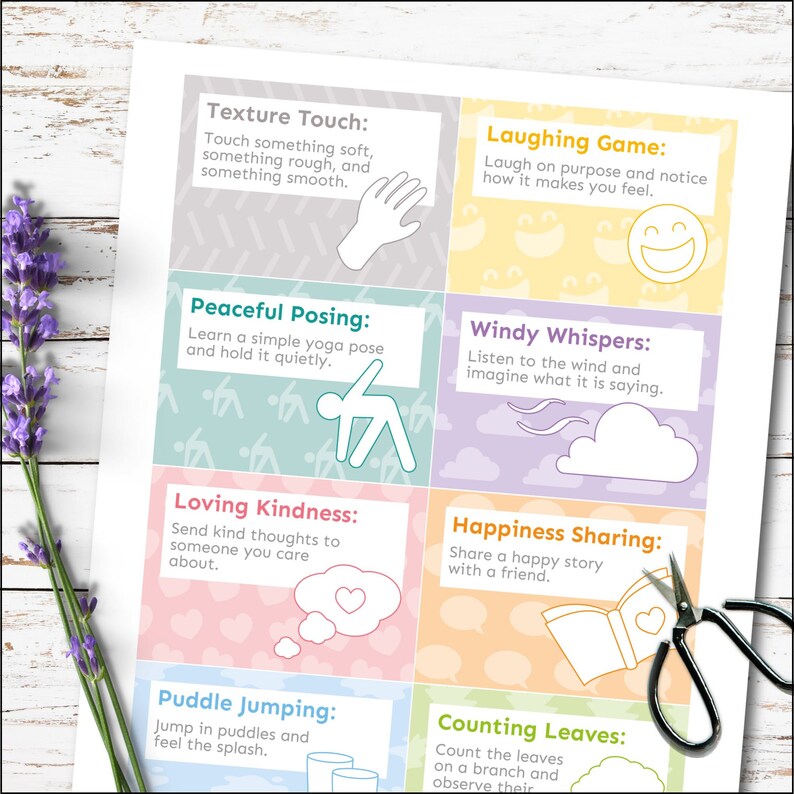 Mindfulness Cards and Journal- Great for Brain Breaks, Calming Down ...