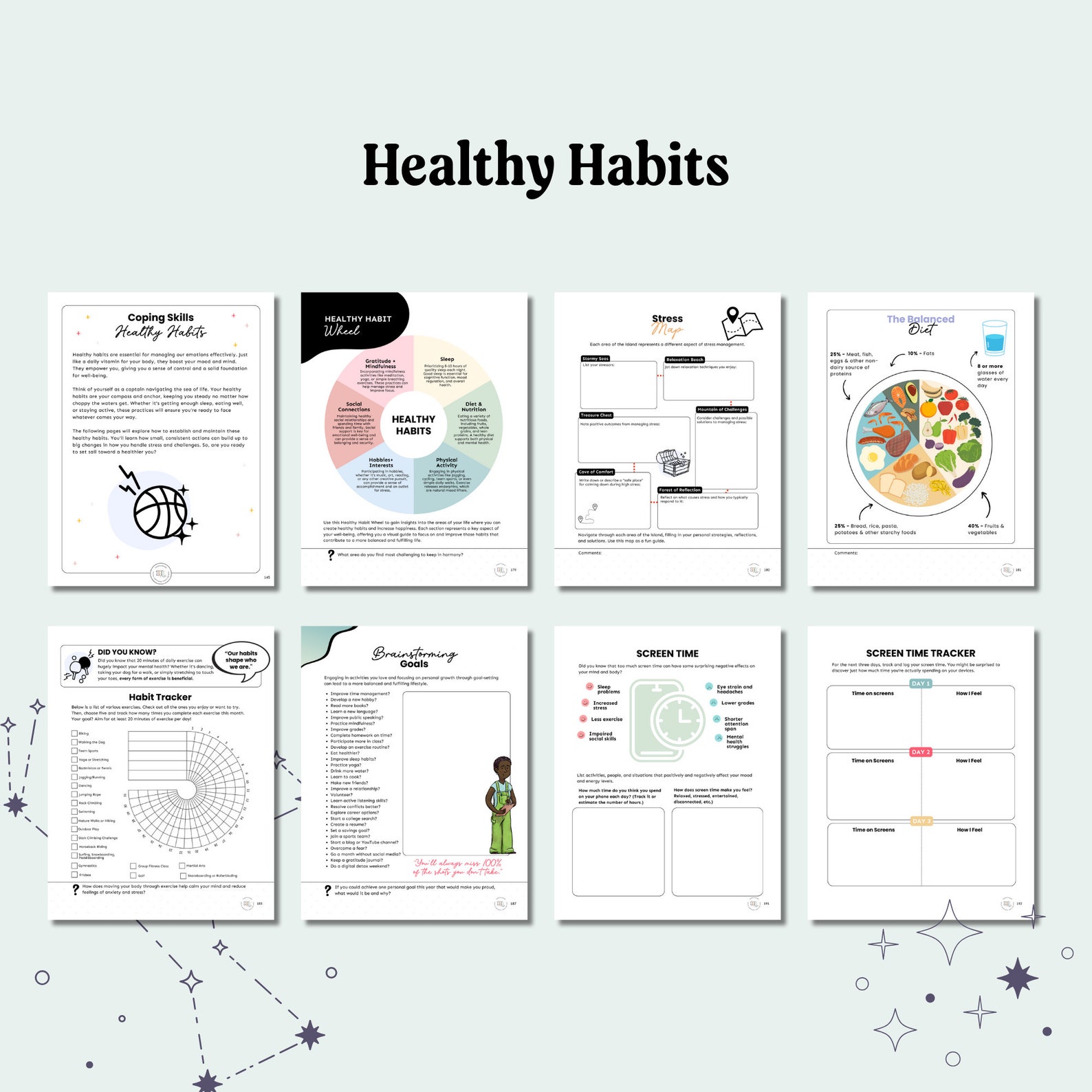 Teen Therapy Worksheets Bundle, Therapist Journal Anxiety, Teenagers ...