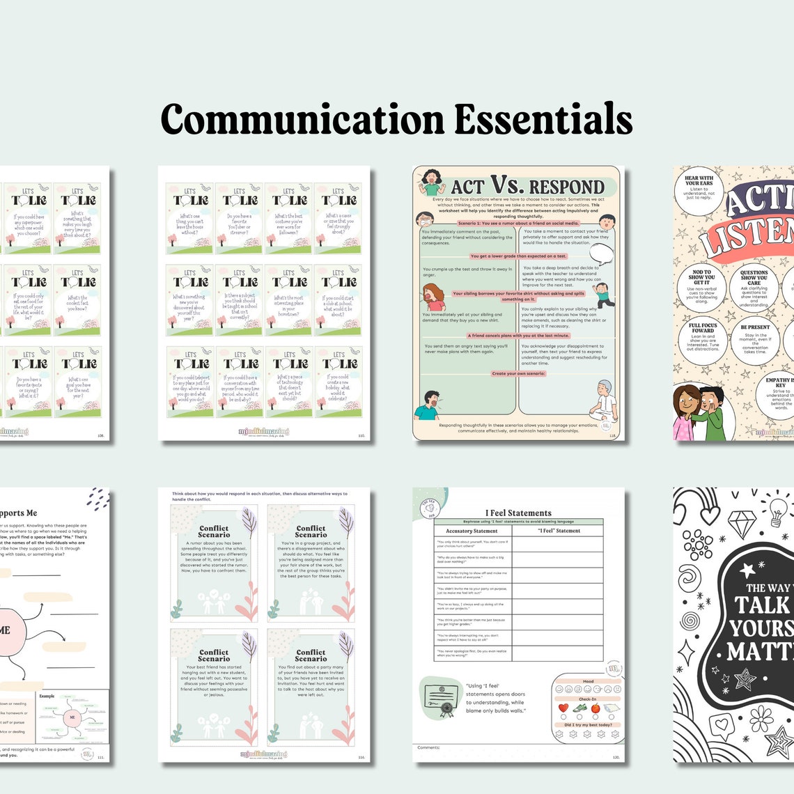 Teen Therapy Worksheets Bundle, Therapist Journal Anxiety, Teenagers ...