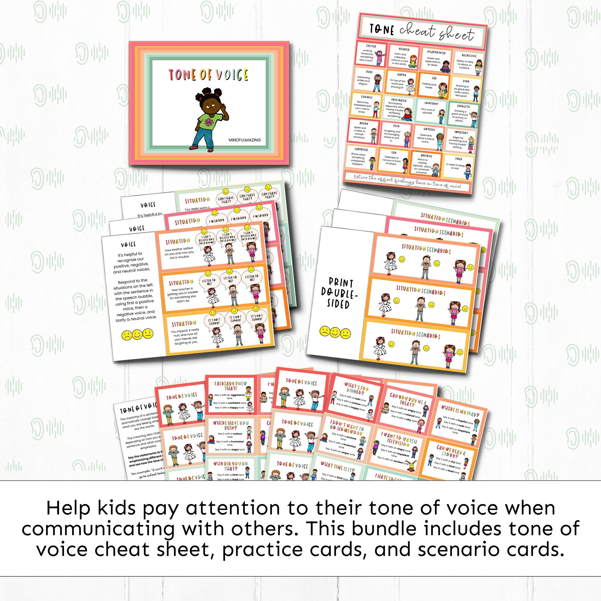 Tone of Voice Cards for Kids | Tone of Voice Scenario Cards | Social ...