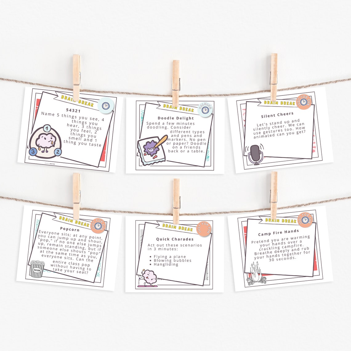 Brain Breaks Cards for Kids | Classroom Management | Movement Breaks ...