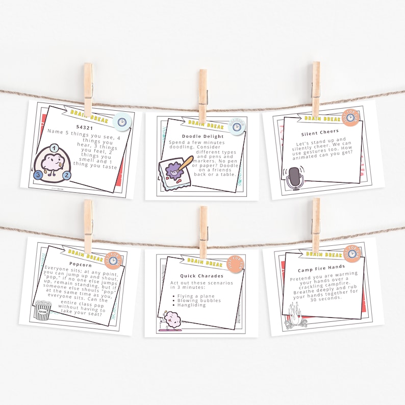 Brain Breaks Cards for Kids | Classroom Management | Movement Breaks ...