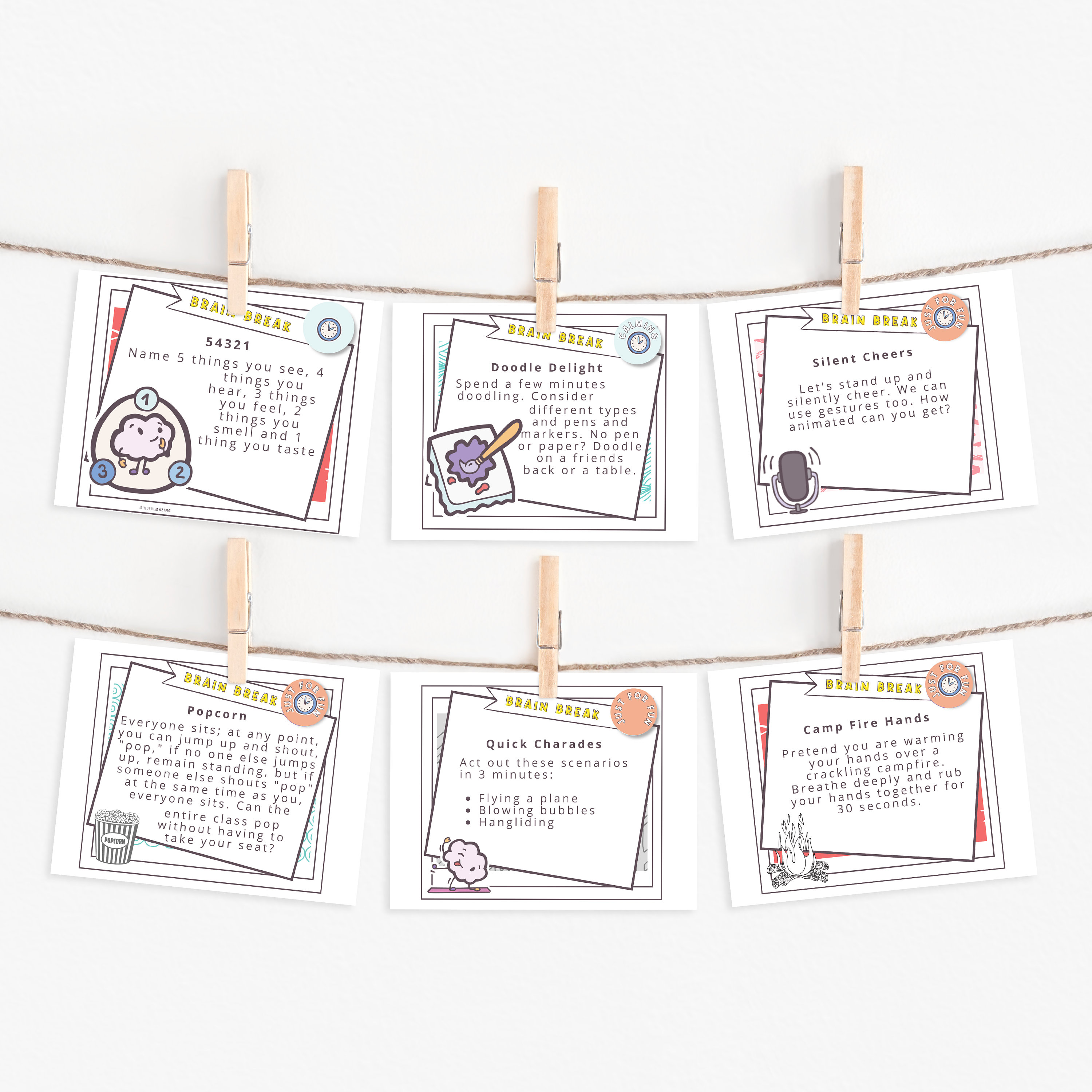 Brain Breaks Cards for Kids | Classroom Management | Movement Breaks ...