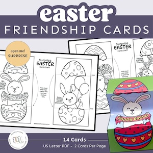 Easter Friendship Card Set Printable, SEL Friendship Crafts, Spring ...