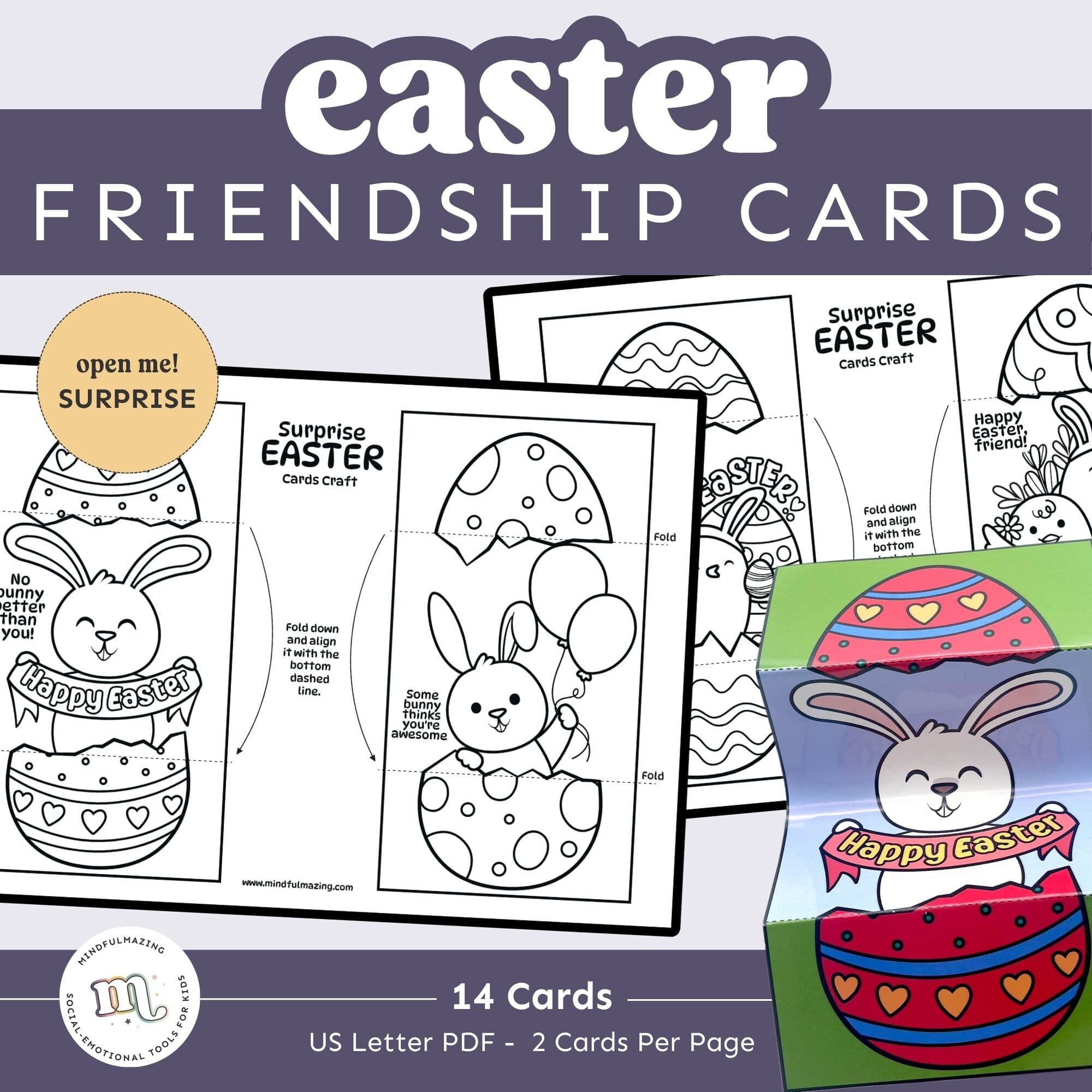 Easter Friendship Card Set Printable, SEL Friendship Crafts, Spring ...