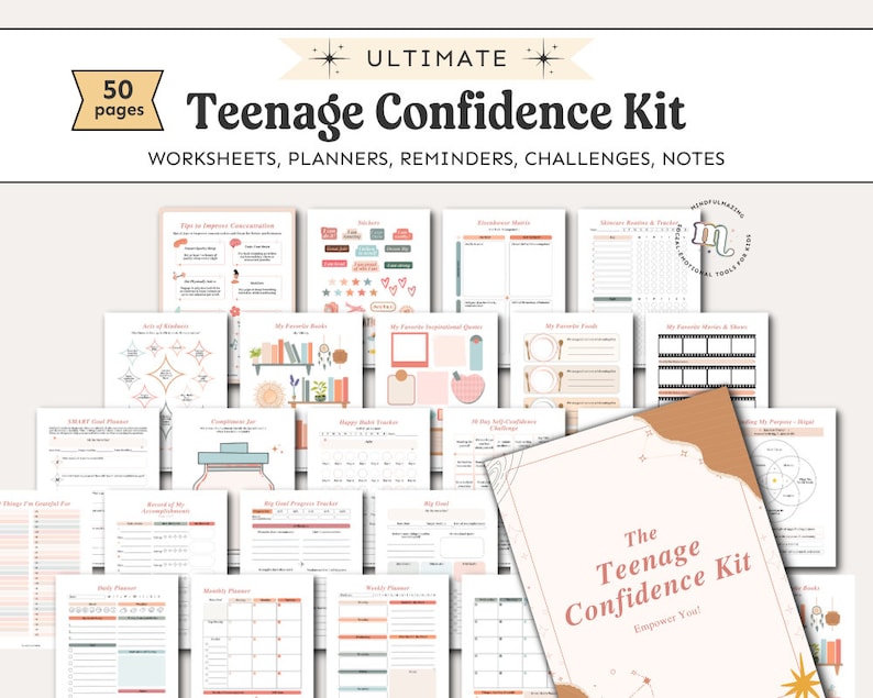 Teenage Confidence Workbook Worksheets, Therapist Resources, Teacher ...
