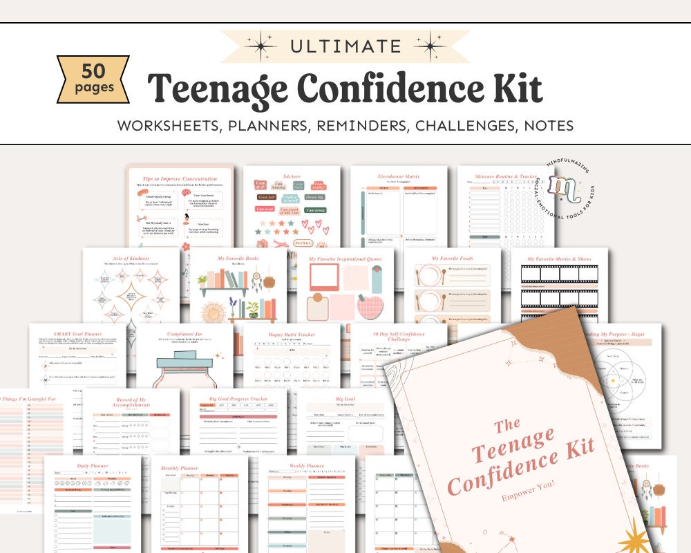 Teenage Confidence Workbook Worksheets, Therapist Resources, Teacher ...