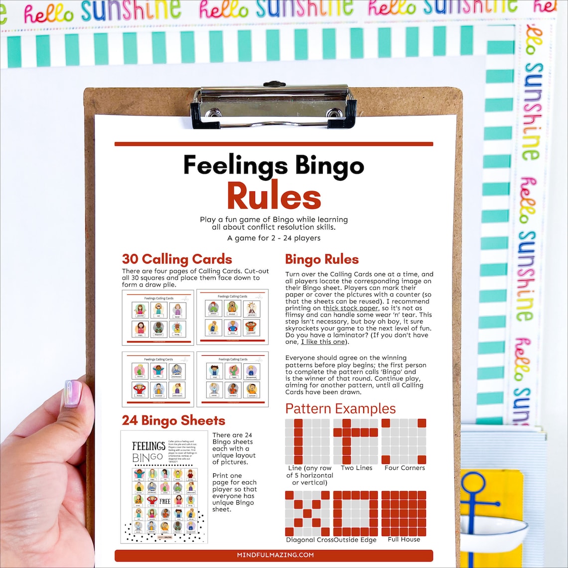 Feelings BINGO Game | Printable BINGO Game | Social Emotional Learning ...