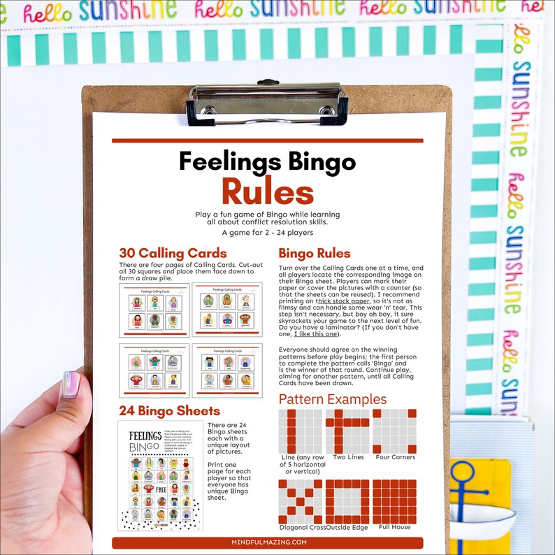 Feelings BINGO Game | Printable BINGO Game | Social Emotional Learning ...