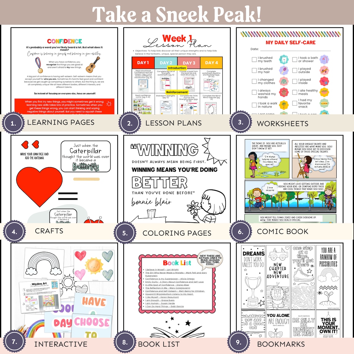 Confidence Self Esteem Printables for Kids Growth Mindset Downloadable ...