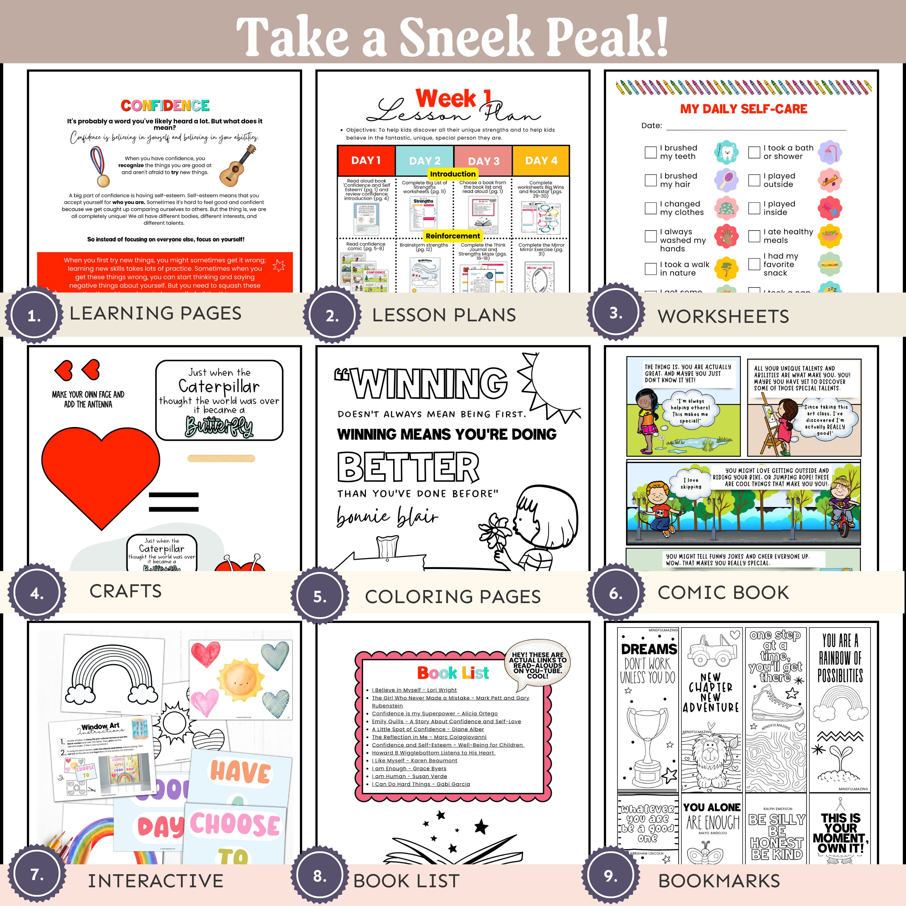 Confidence Self Esteem Printables for Kids Growth Mindset Downloadable ...