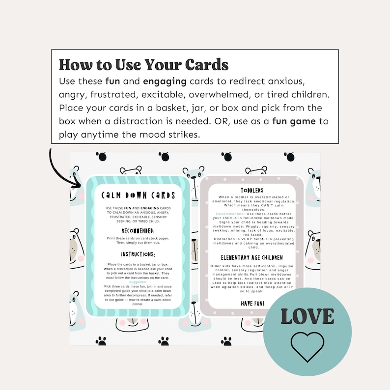 Calm Down Cards | Mindfulness Cards | Breathing Cards | Coping Skills ...