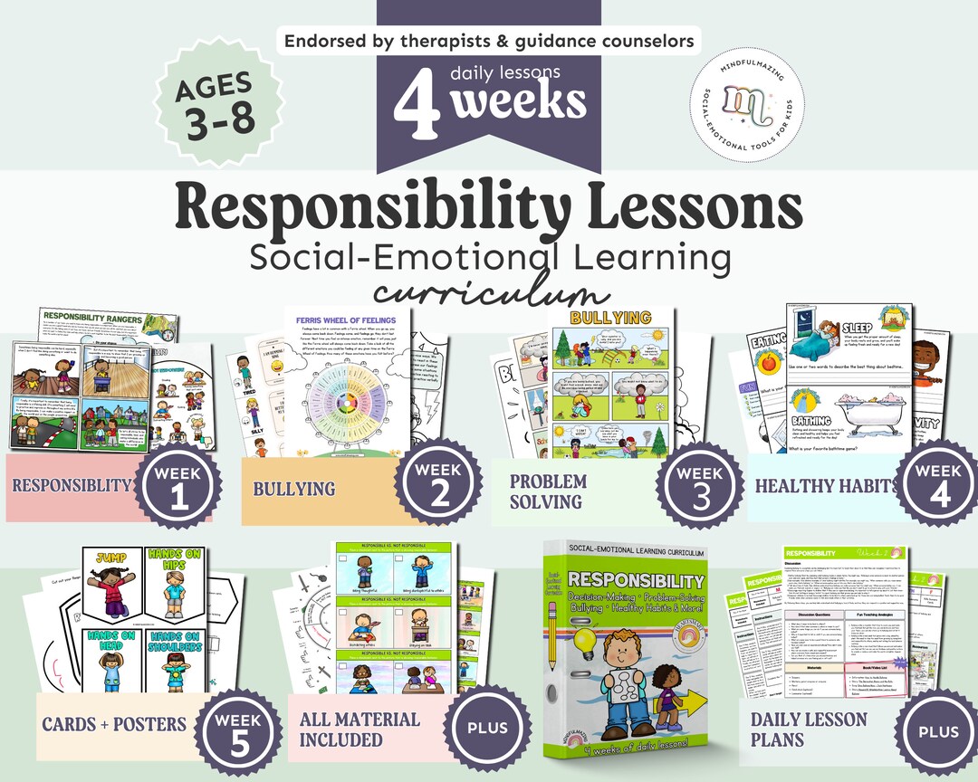 Responsibility Lessons Responsibility Worksheet Social Emotional ...