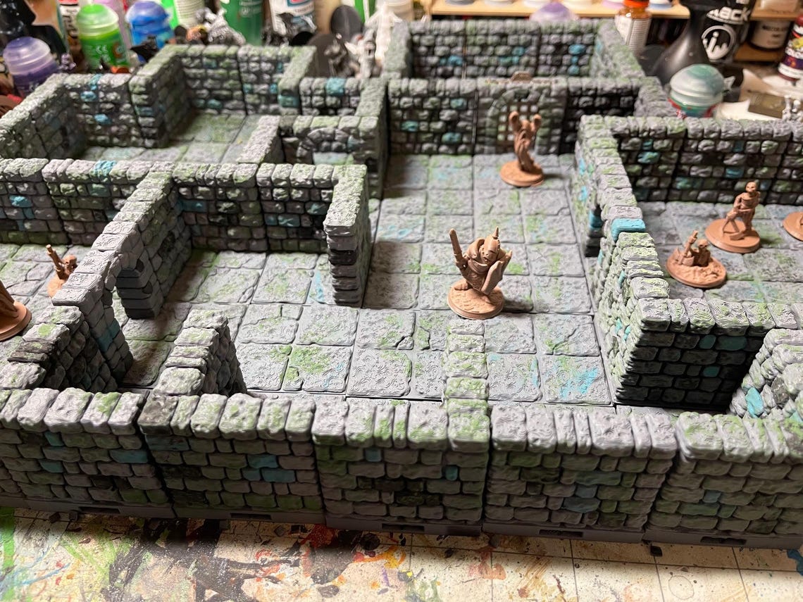 3D Dungeon Map With PDF Adventure (53 Tiles, 19 Monster Minis ...