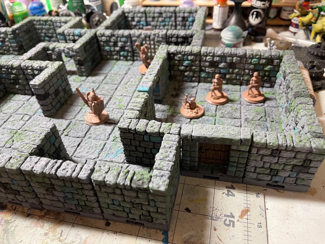 3D Dungeon Map With PDF Adventure (53 Tiles, 19 Monster Minis ...