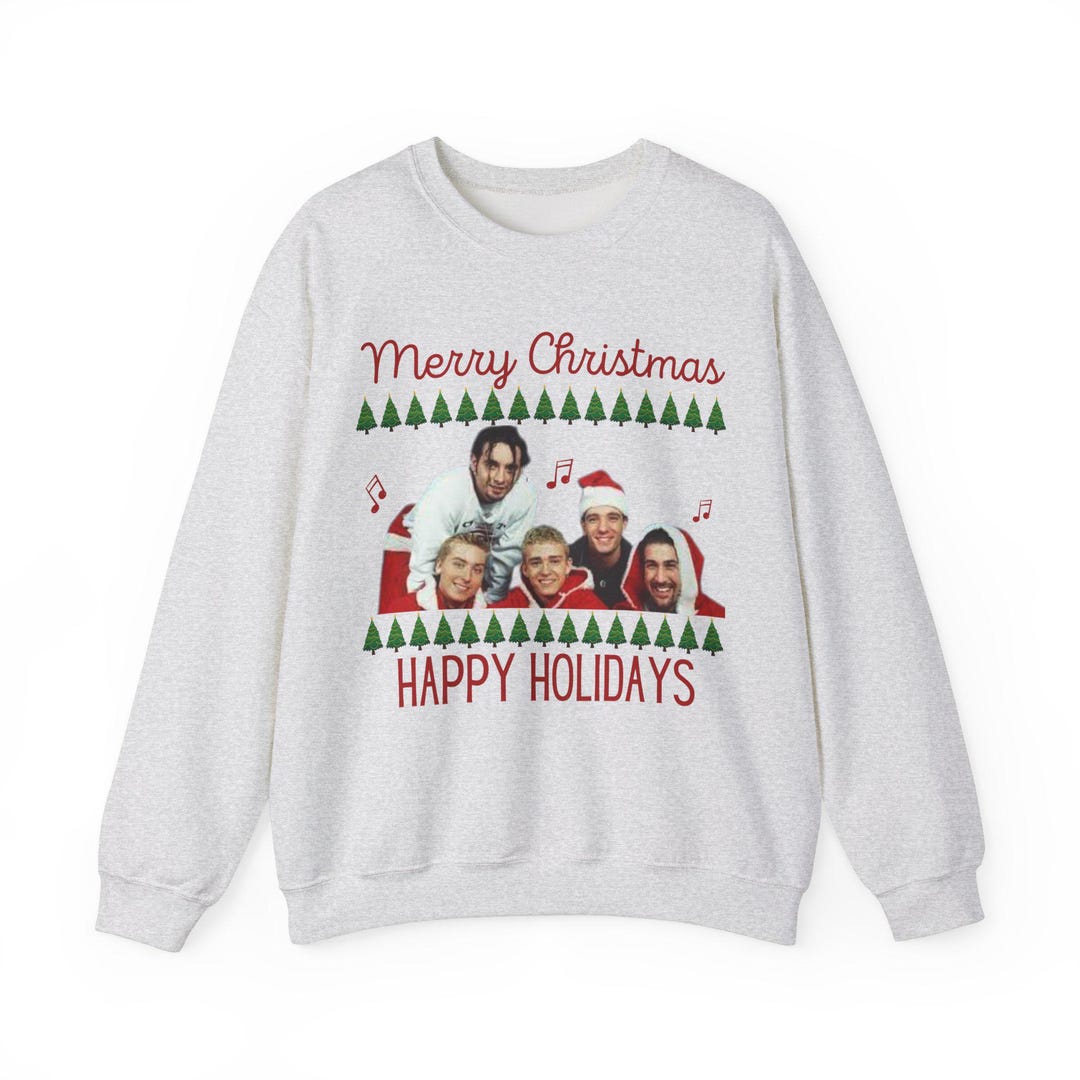 Merry Christmas Happy Holidays NSYNC Crewneck Sweatshirt Red Ink - Etsy