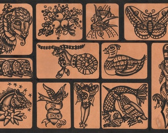 A4 Colour Tattoo Flash Sheet Poster Print - Etsy