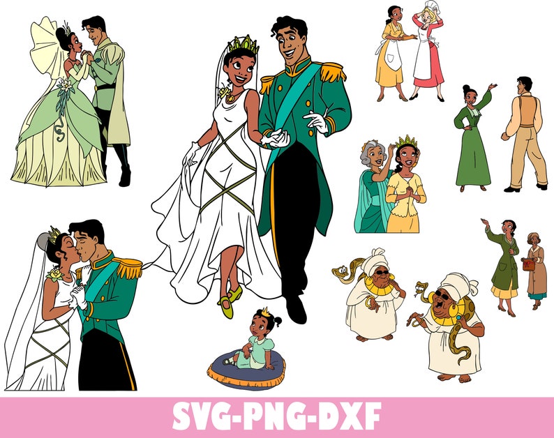 Tiana 1 Svg Bundle, Tiana Png Bundle, Cricut, Layered by Color, Cutting ...