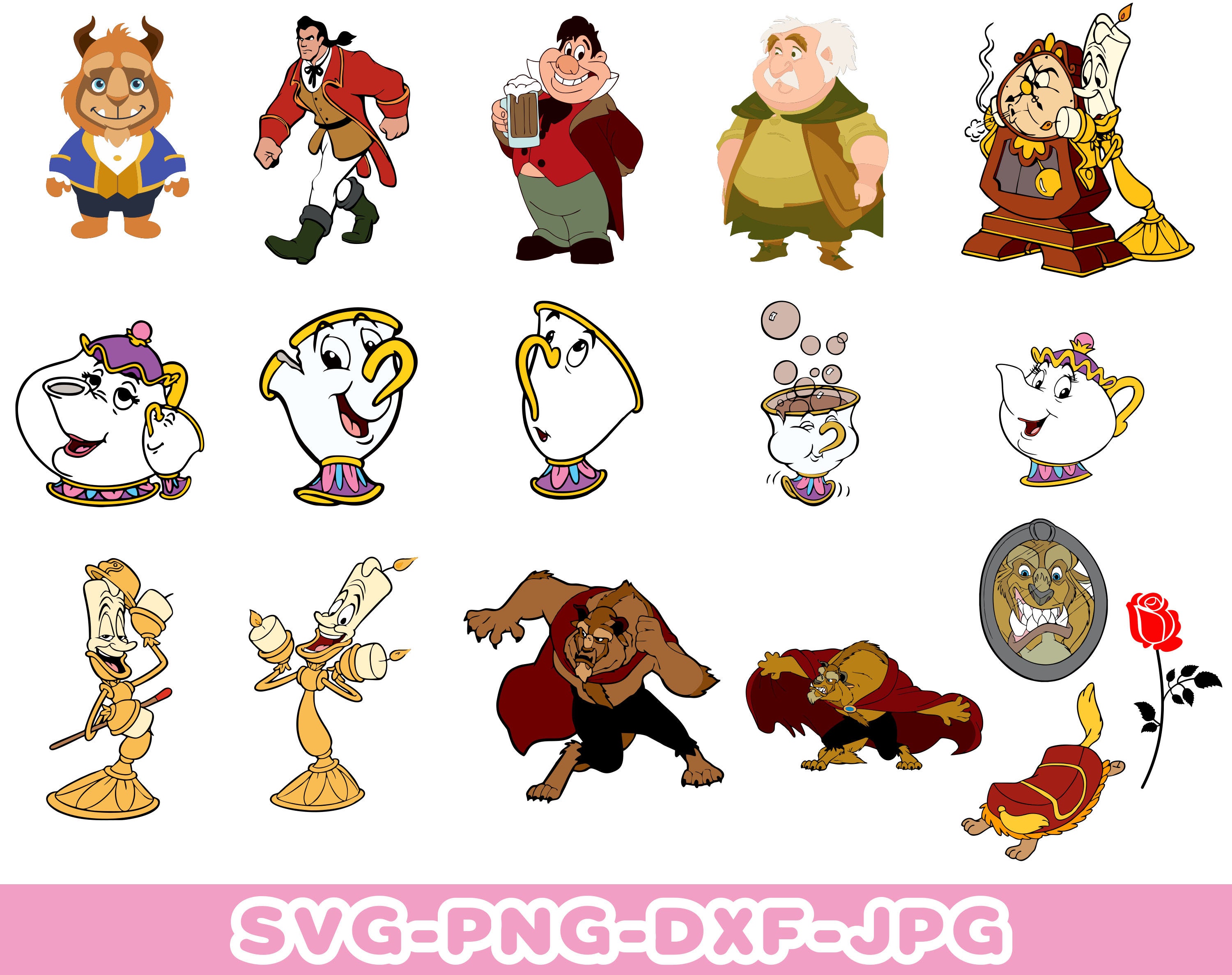 Beauty and the Beast 3 Svg Bundle, Beauty and the Beast 3 Png Bundle ...