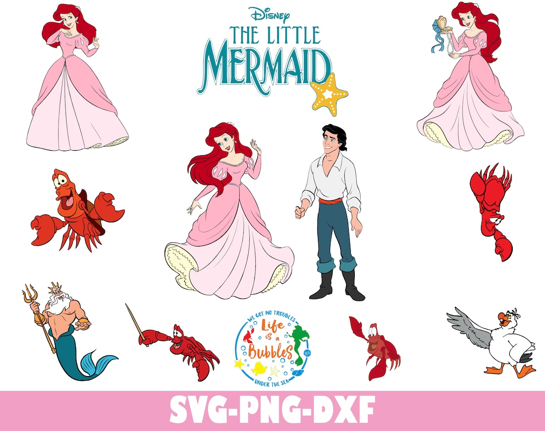 The Little Mermaid Ariel Svg Bundle, the Little Mermaid Ariel Png ...