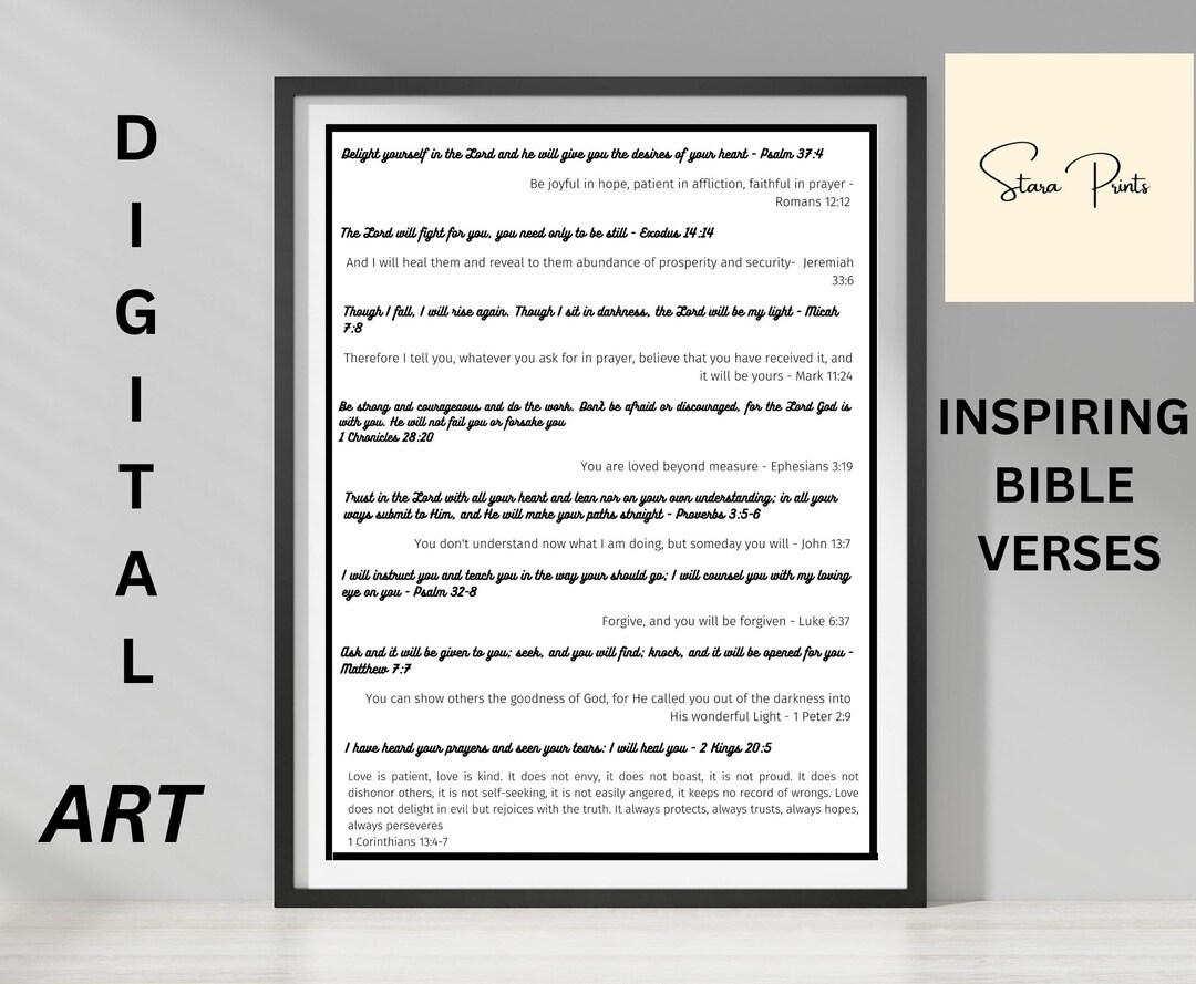 Bible Verses Art Digital Art to Print and Frame Bible Verses to Stay ...