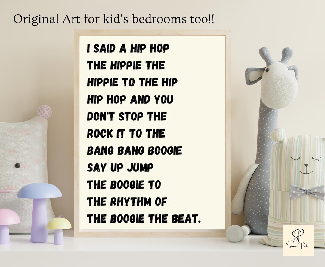 Fun Hip Hop Lyrics Digital Art - Art to Print - Sugarhill Gang 1990 ...