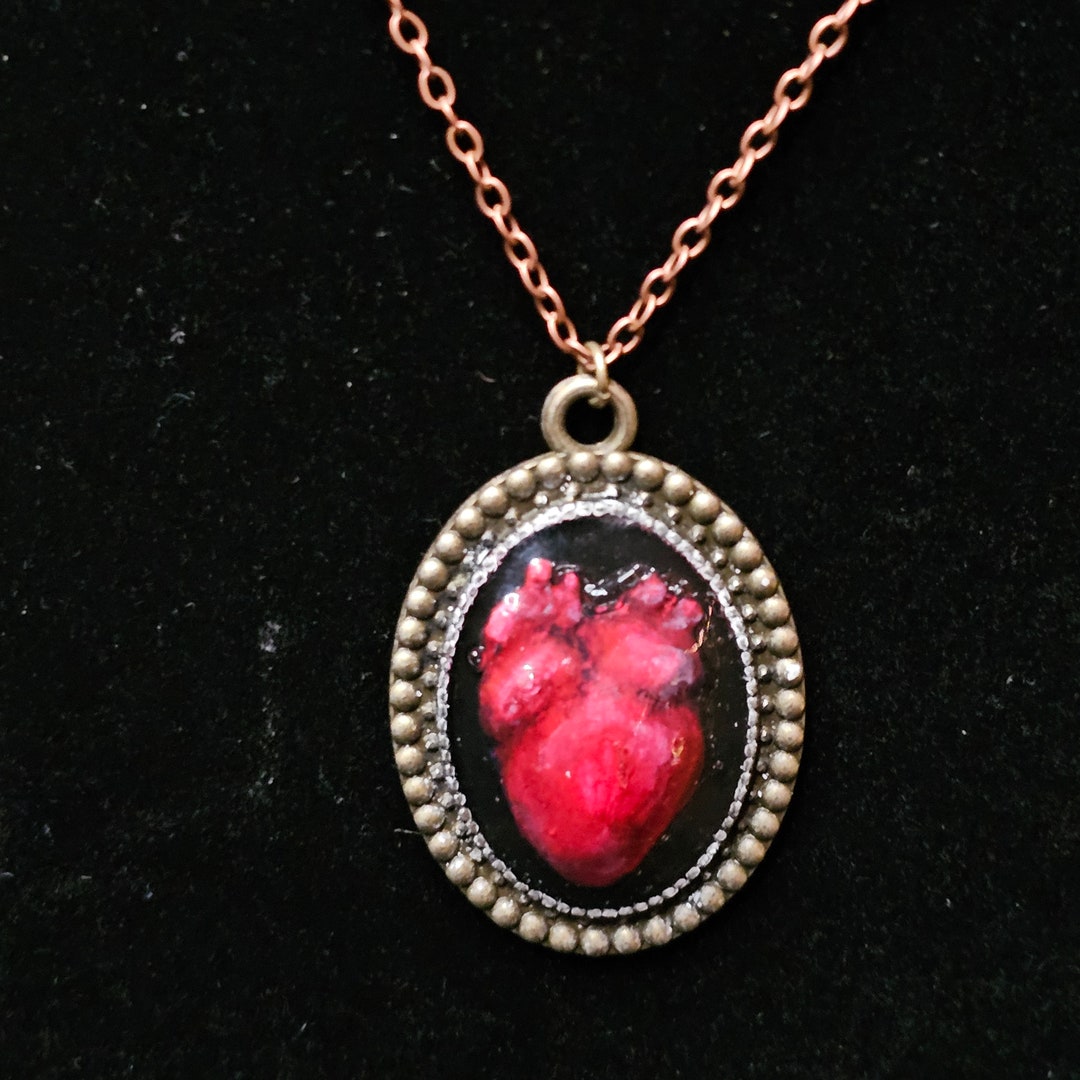 Human Heart Hand-sculpted Necklace, Stainless Steel Chain - Etsy