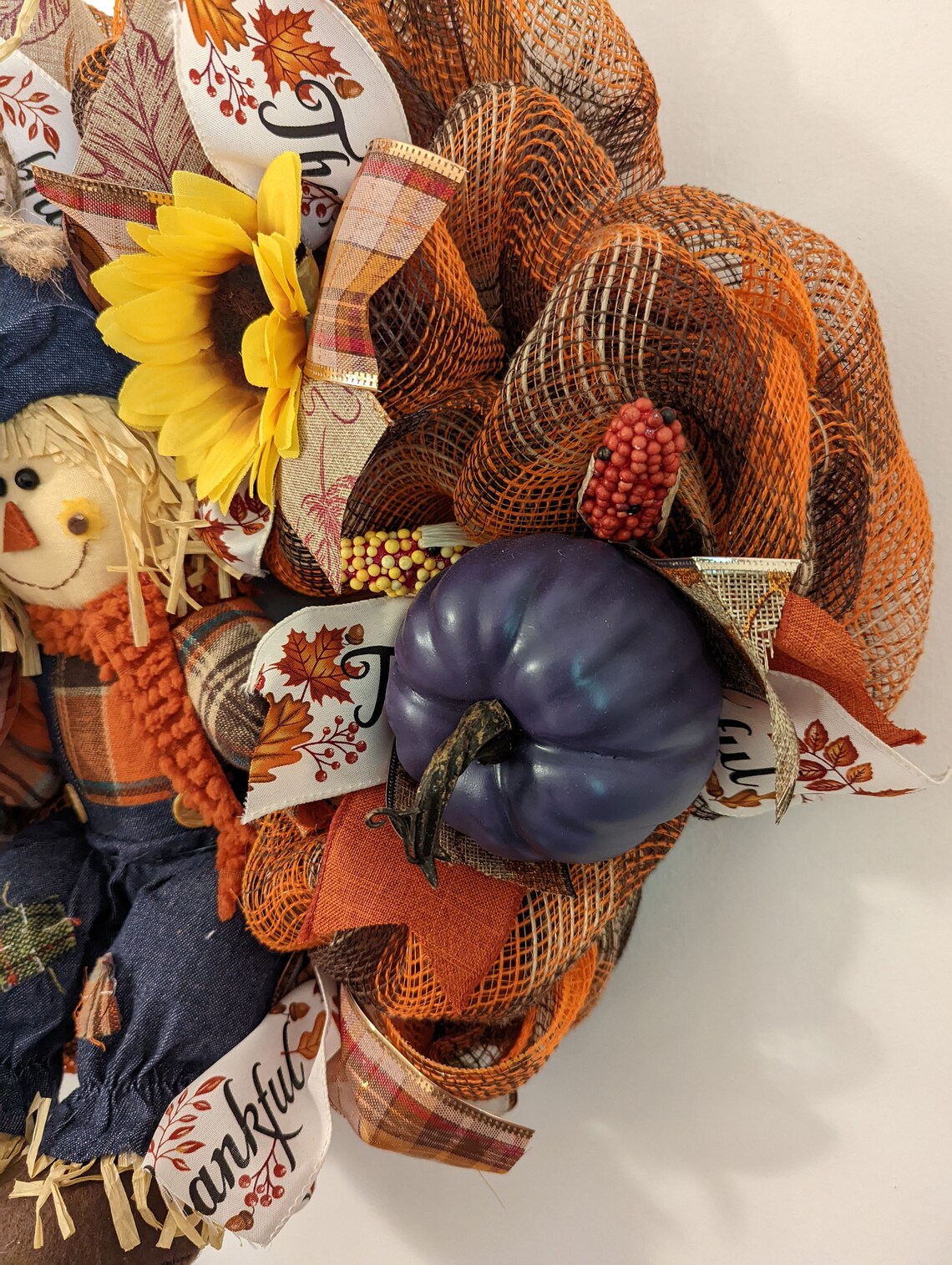 Scarecrow Wreath, Fall Wreath, Autumn Wreath, Mesh Wreath, Fall Mesh ...