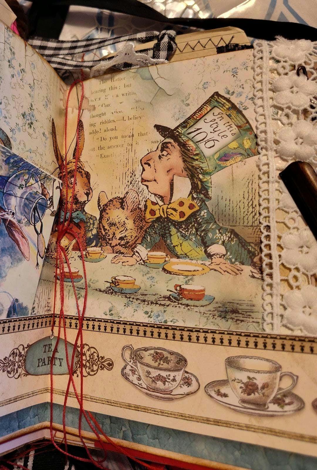 Alice in Wonderland Whimsical Junk Journal - Etsy
