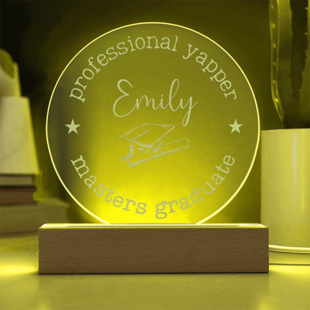 Certified Professional Yapper Personalized Acrylic Plaque LED Wooden ...