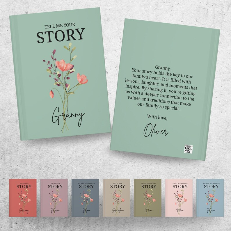 Custom Legacy Journal With a Wild Flower, Gift for Mom, Grandma, Nana ...