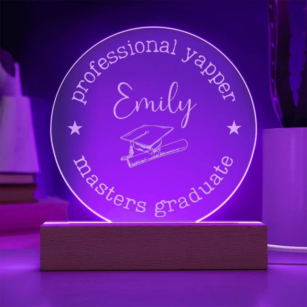 Certified Professional Yapper Personalized Acrylic Plaque LED Wooden ...