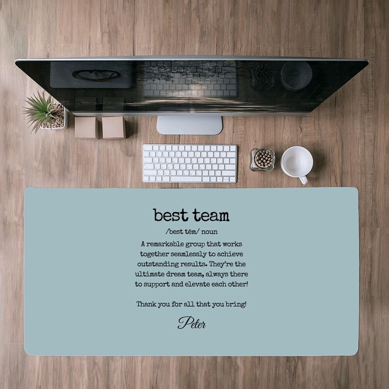 Personalized "best Team" Desk Mat - Corporate Gifts, Employee ...