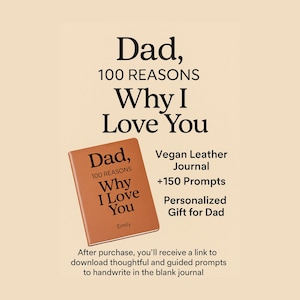 100 Reasons Why I Love You Dad, Custom Leather Journal, Gift for Dad ...