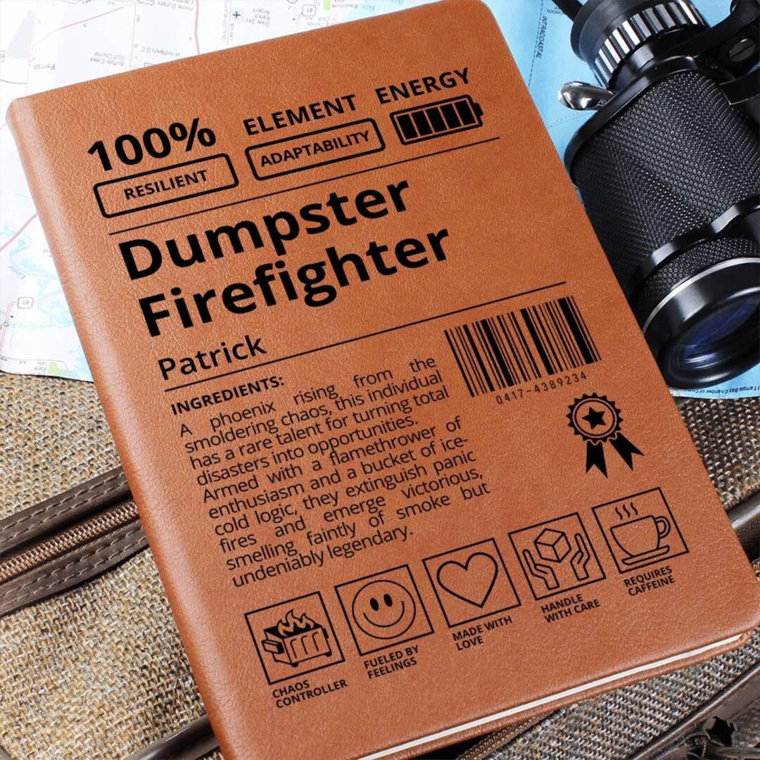 Dumpster Firefighter Definition Notebook, Funny Coworker Gift ...