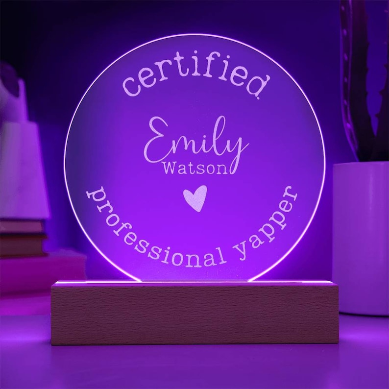 Certified Professional Yapper Personalized Acrylic Plaque LED Wooden ...