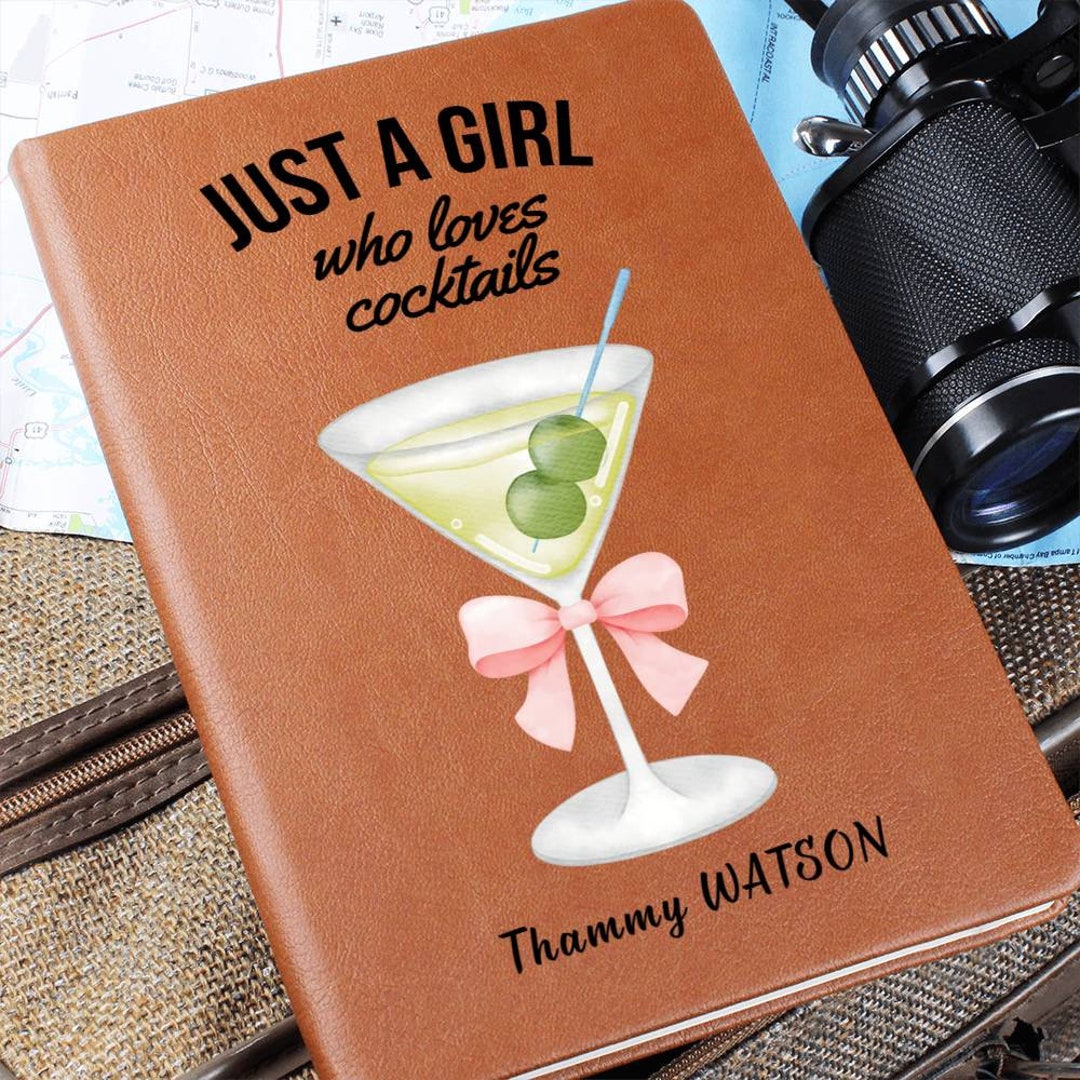 Custom Cocktail Book Bar List Cover Bar Recipe Book Blank Recipe Book ...