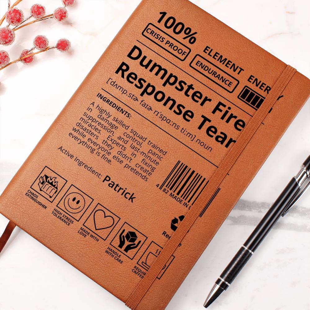 Custom Funny Office Notebook, Dumpster Fire Response Team Journal ...