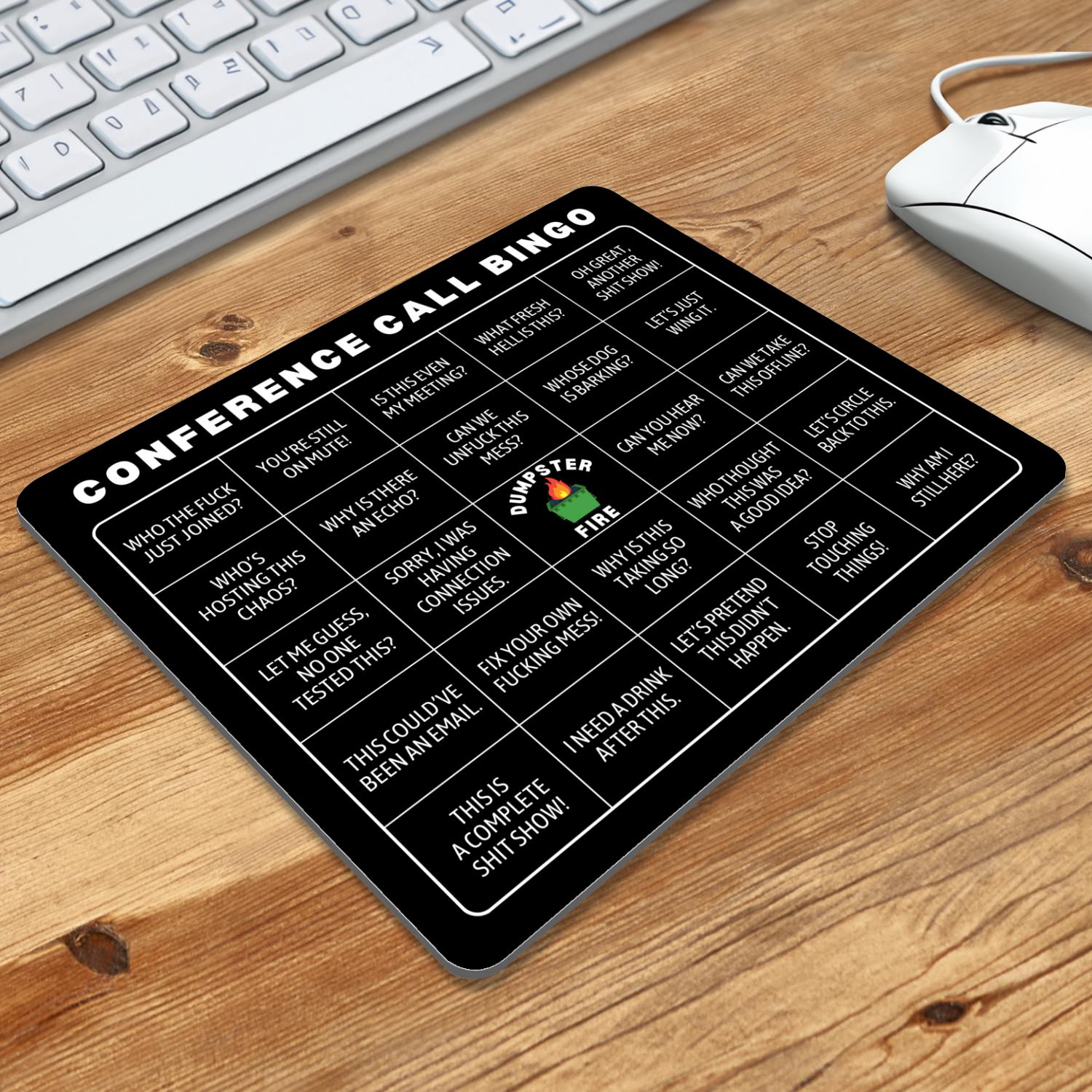 Dumpster Fire Conference Call Bingo Mouse Pad Zoom Webex Meeting Game ...