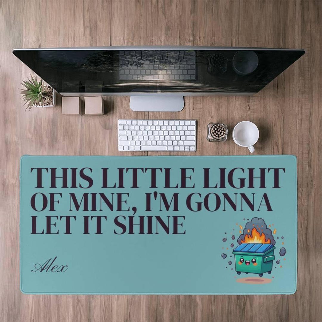 Dumpster Fire Desk Mat, Funny Coworker Gift, Sarcastic Office Decor ...