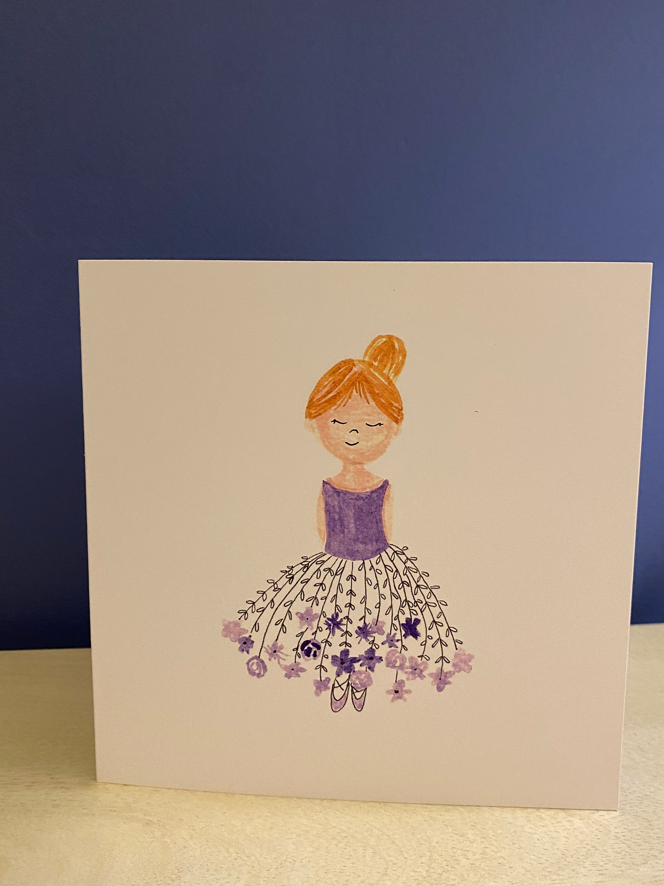 Petal Lilac Ballet Dancer Card Blank Inside for Your Own Message - Etsy