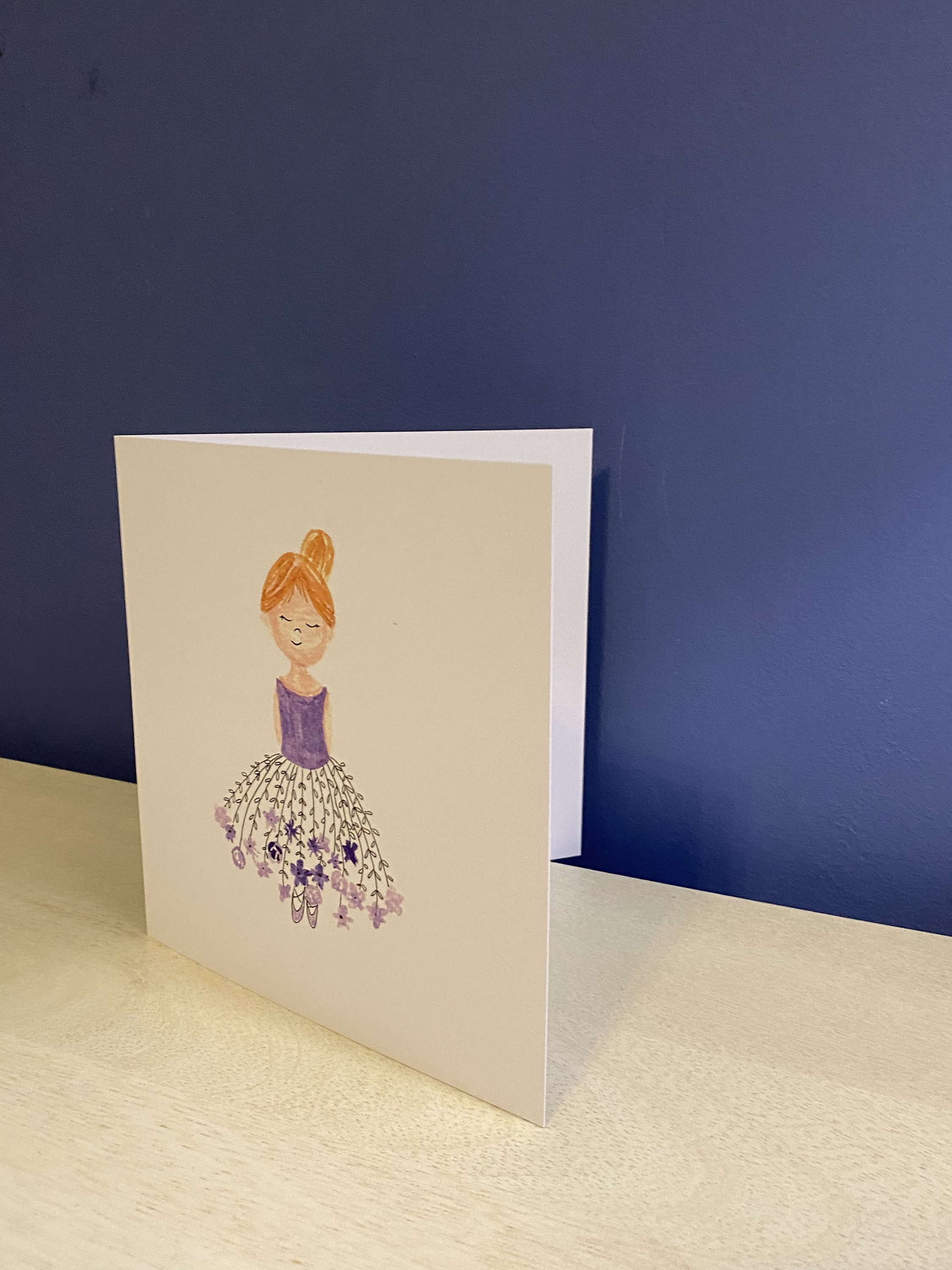 Petal Lilac Ballet Dancer Card Blank Inside for Your Own Message - Etsy