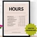 Hours Sign Template for Small Business or Store, Editable Custom Poster ...