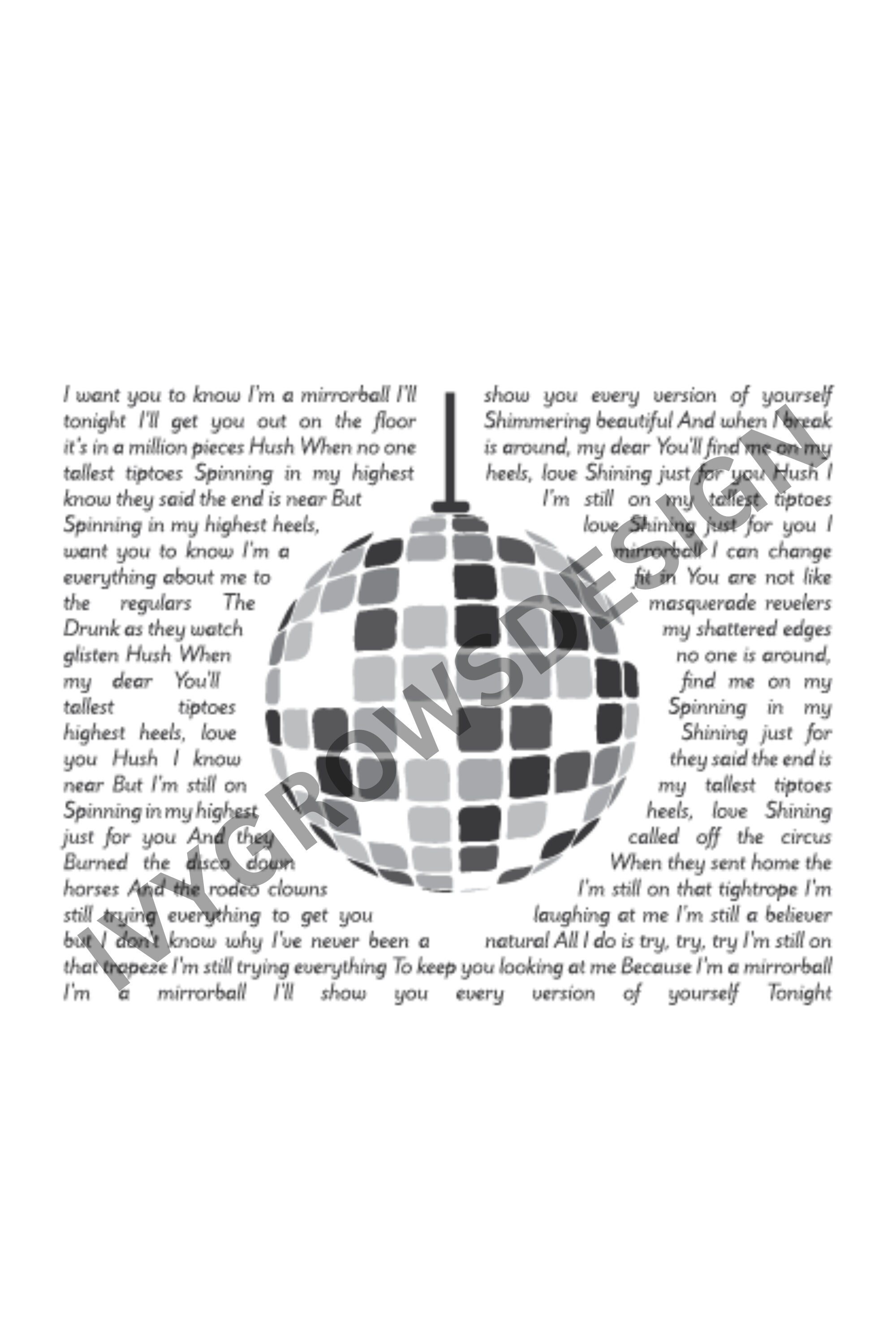 Taylor Swift Mirrorball Lyrics Downloadable Artwork, Folklore, Poster ...