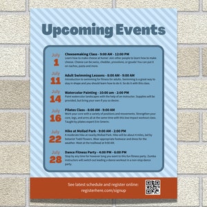 Events Calendar Flyer Digital Template, Activities, Events List, Fully ...