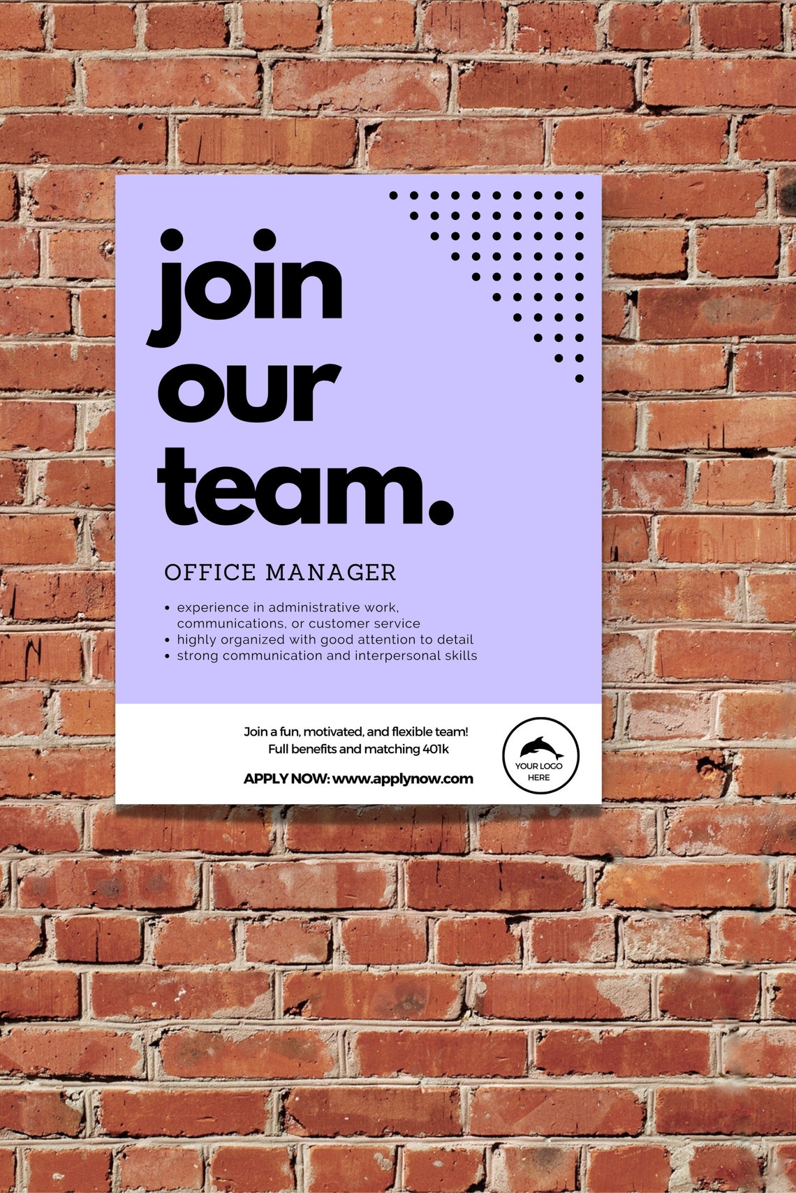 Hiring Sign Template, Editable Custom Poster for Job Opening, Printable ...